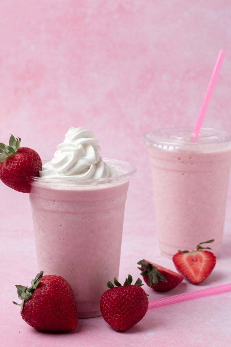 Strawberry Vanilla Milkshake - No Heat Needed