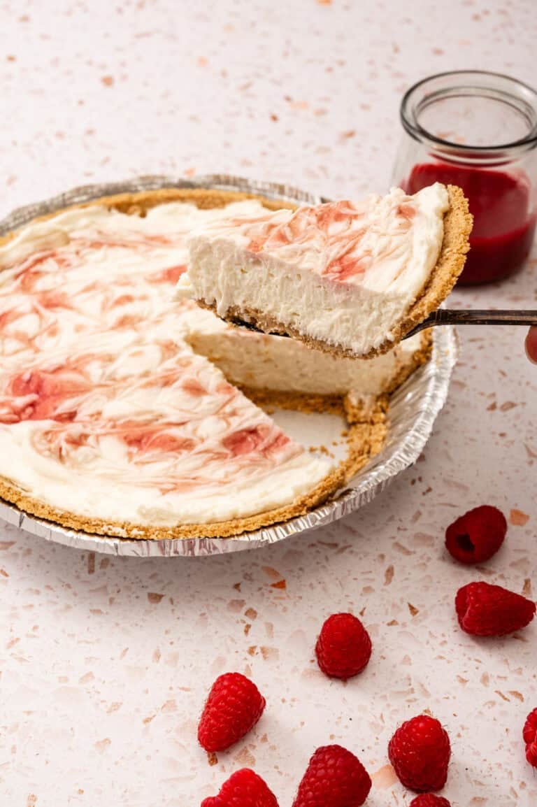 No Bake Raspberry Cheesecake - No Heat Needed